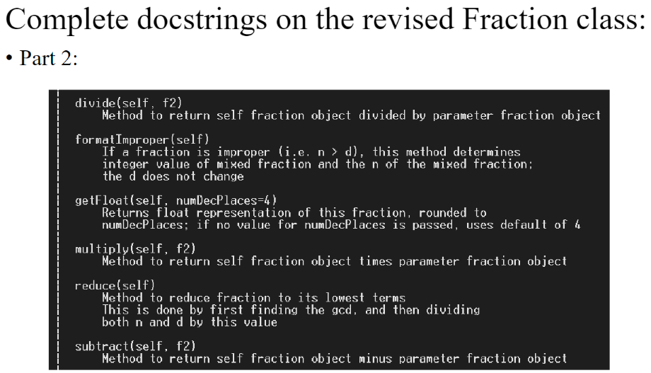 Solved - Expand the functionality of the Fraction class that | Chegg.com