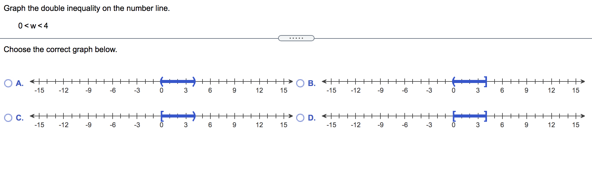 Solved Graph the double inequality on the number line. 0 15 | Chegg.com