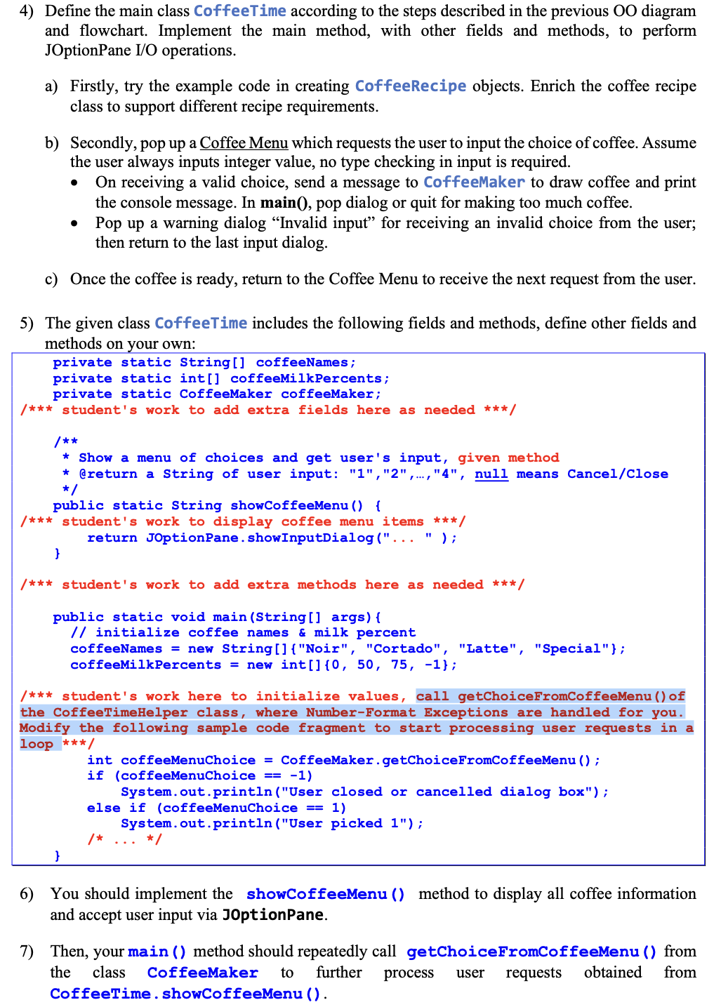 Solved Can you help me to write in java. CoffeeMaker: | Chegg.com