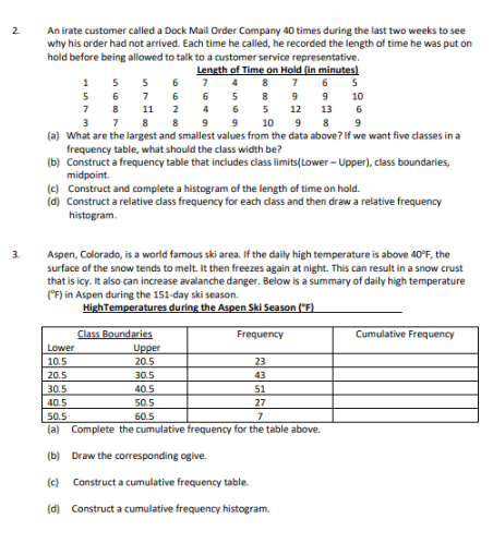 Solved a. 2.1 Frequency Distributions, Histograms, and | Chegg.com