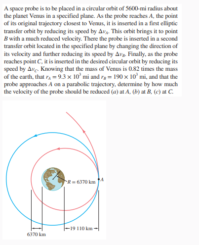 Solved A space probe is to be placed in a circular orbit of | Chegg.com