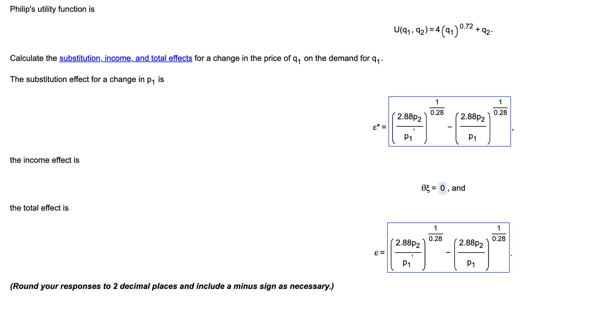 Philip's utility function is U(491, 92) = 4(91) 0.72 | Chegg.com