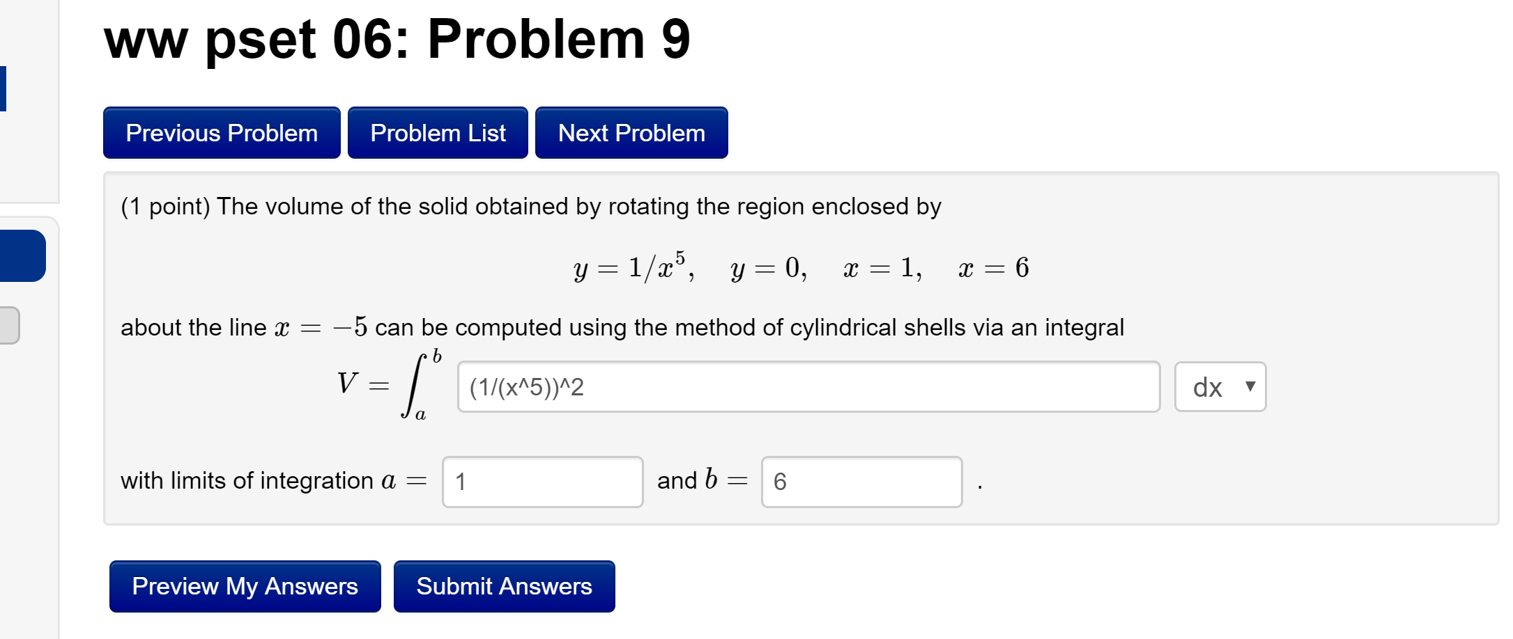 Solved ww pset 06: Problem 9 Previous Problem Problem List | Chegg.com