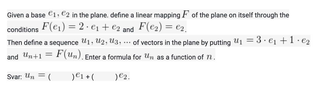 Solved Given a base e1,e2 in the plane. define a linear | Chegg.com