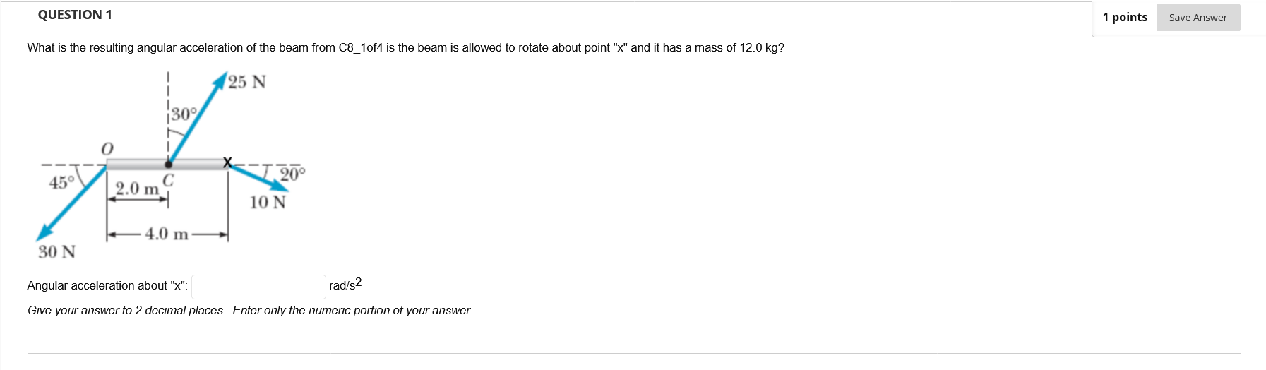 Solved What is the resulting angular acceleration of the | Chegg.com