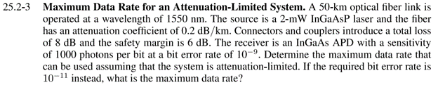 Solved 2-3 Maximum Data Rate for an Attenuation-Limited | Chegg.com