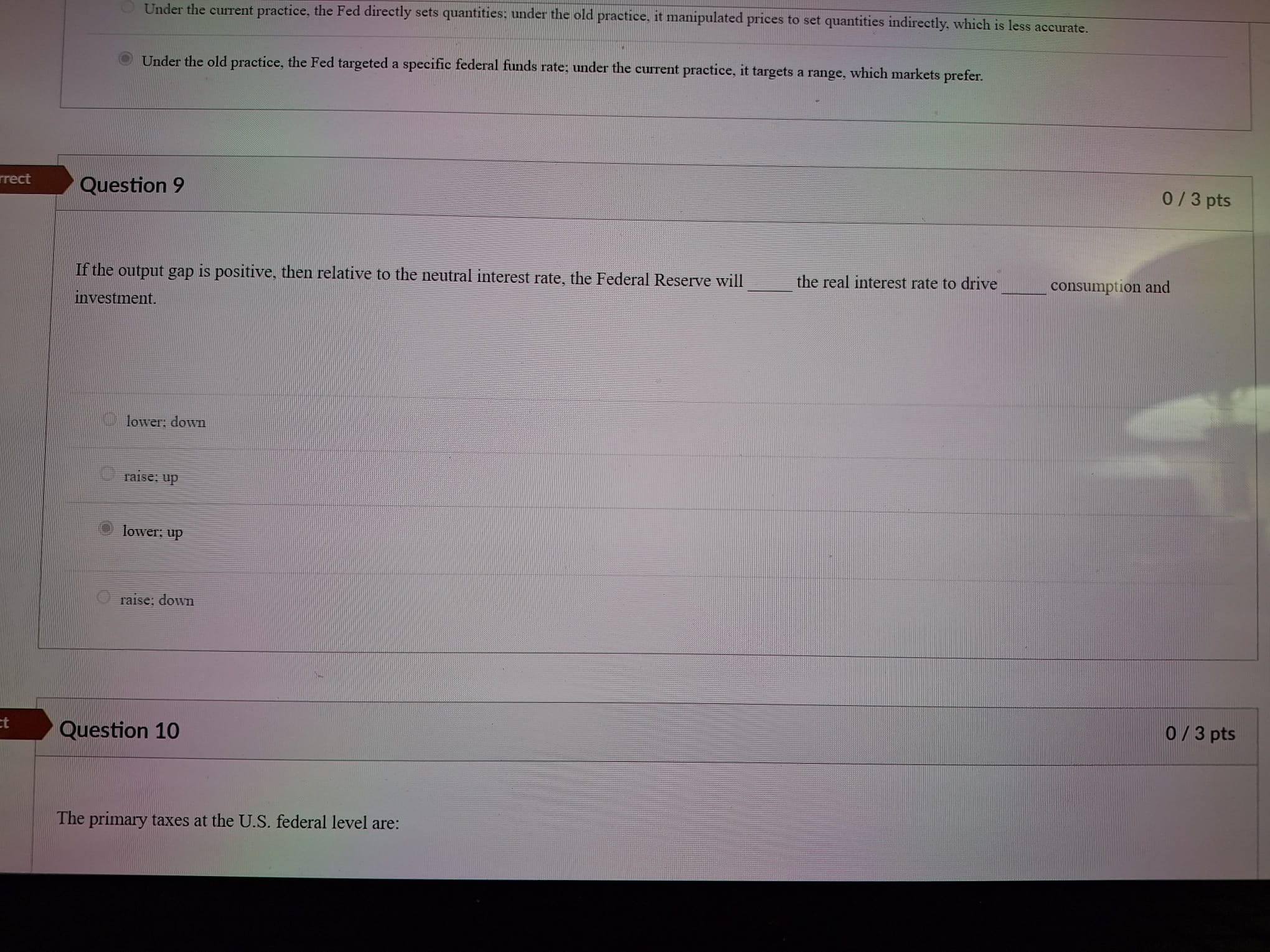 Solved Question 9If the output gap is positive, then | Chegg.com