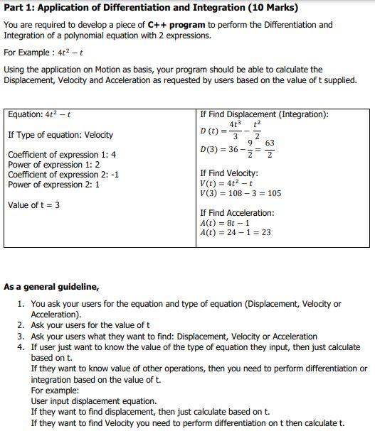 Solved Part 1: Application of Differentiation and | Chegg.com