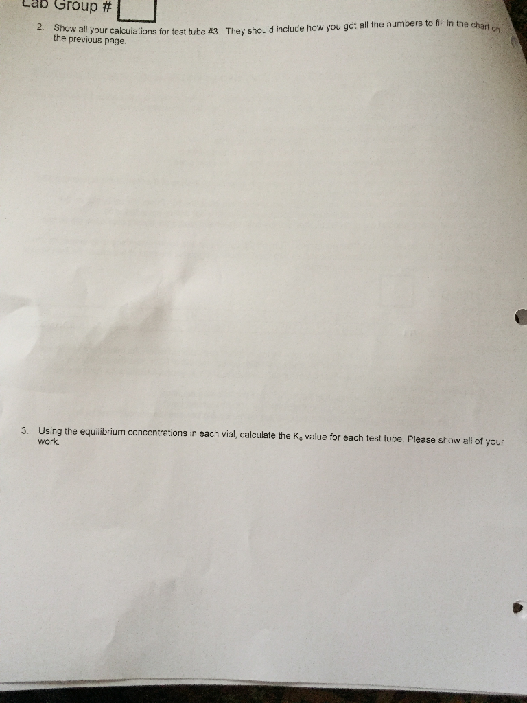 Solved Equilibrium Lab Write-up In this experiment you will | Chegg.com