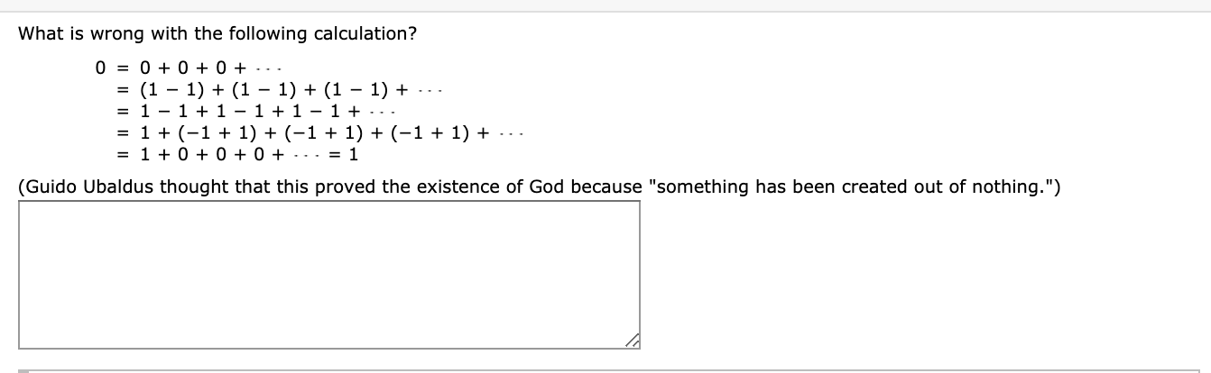 Solved What is wrong with the following calculation? 0 = 0 + | Chegg.com
