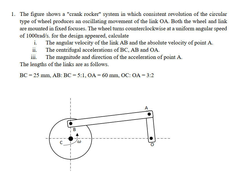 Solved The figure shows a "crank rocker" system in which | Chegg.com