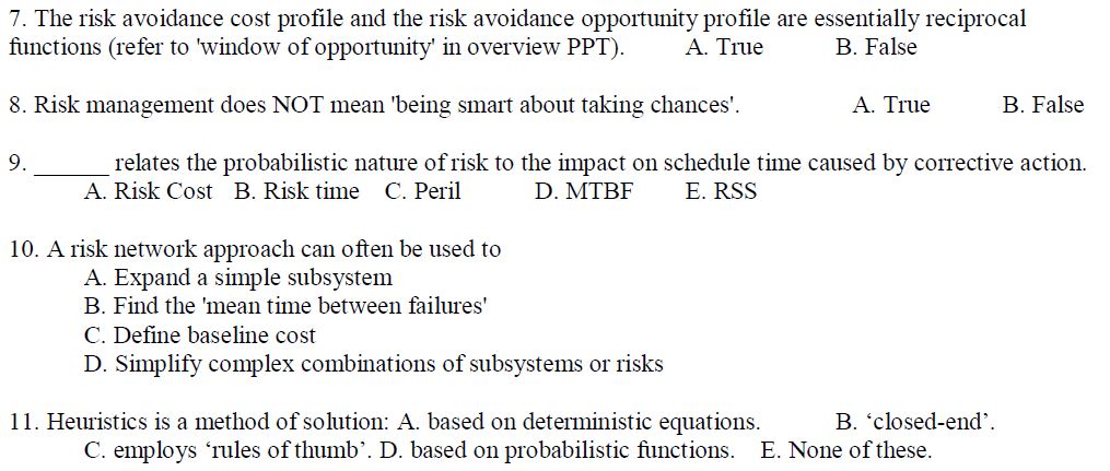 Solved 7. The risk avoidance cost profile and the risk | Chegg.com