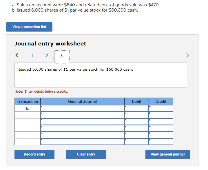 Solved Prepare journal entries for each transaction listed | Chegg.com