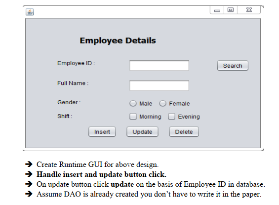 X Employee Details Employee ID: Search Full Name: | Chegg.com