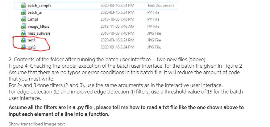 The File-Based Batch User Interface Batch processing | Chegg.com