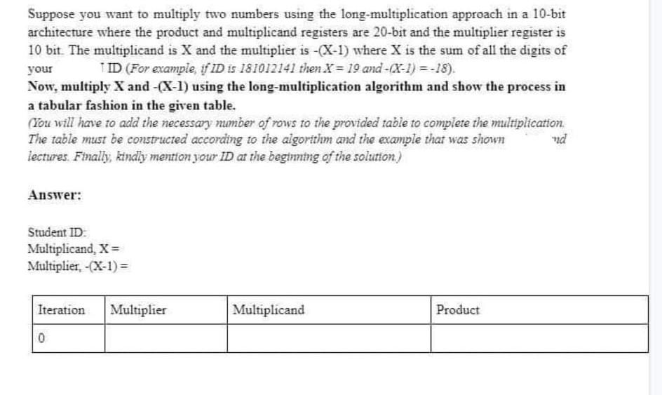 Solved Suppose you want to multiply two numbers using the | Chegg.com