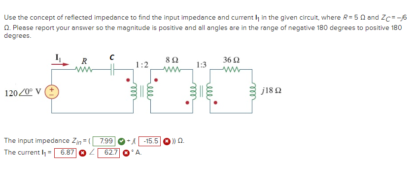 Solved Use the concept of reflected impedance to find the | Chegg.com