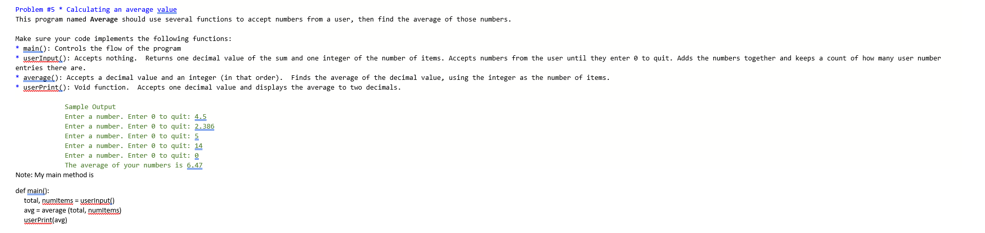 Solved phytonProblem #5 * Calculating an average value This | Chegg.com