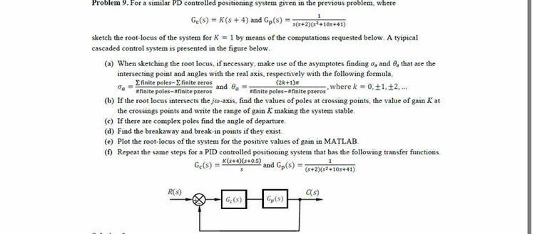 Solved Problem 9. For a similar PD controlled positioning | Chegg.com