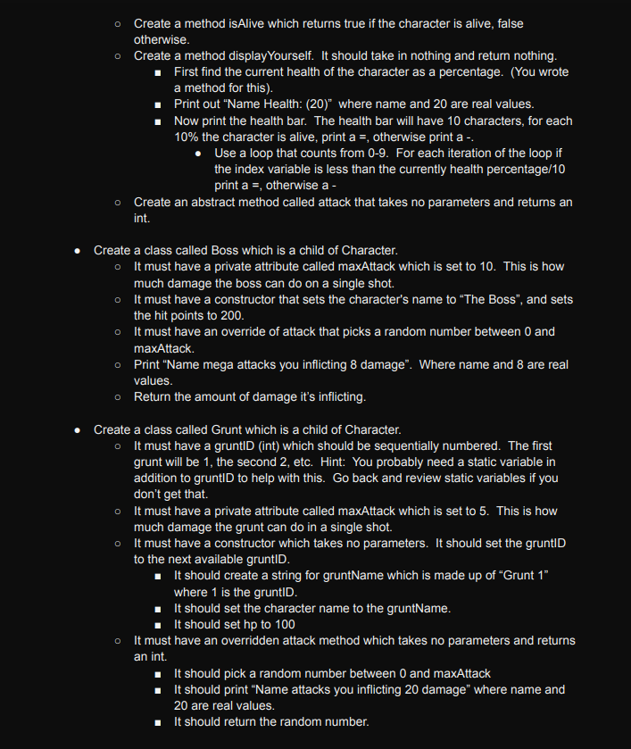 Solved Tasks: - First you'll will create a class called | Chegg.com