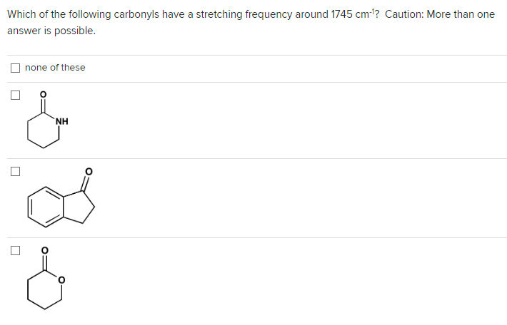 Solved Which of the structures have a major peak above 3000 | Chegg.com