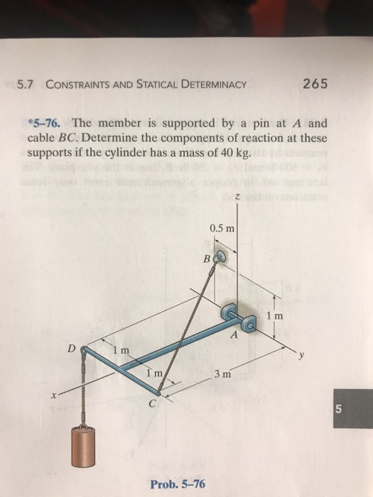 Solved 5.7 CONSTRAINTS AND STATICAL DETERMINACY 265 *5-76. | Chegg.com