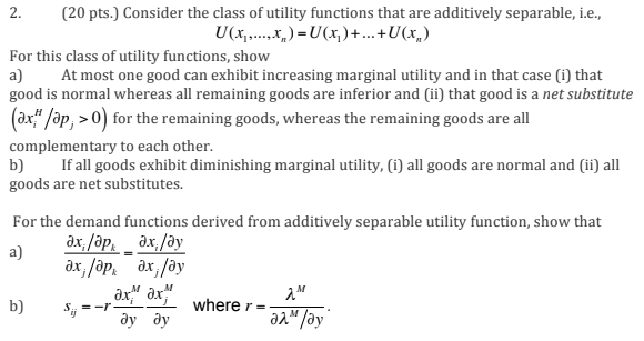 Solved 2. . (20 pts.) Consider the class of utility | Chegg.com Solved 2. . (20 pts.) Consider the class of utility | Chegg.com