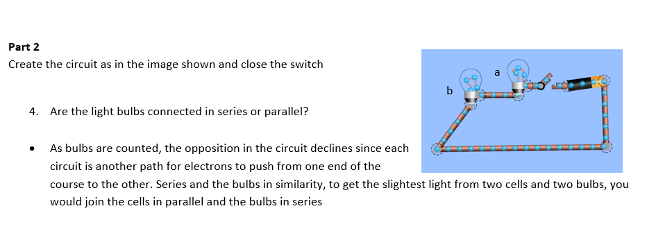 Solved Part 2 Create the circuit as in the image shown and | Chegg.com