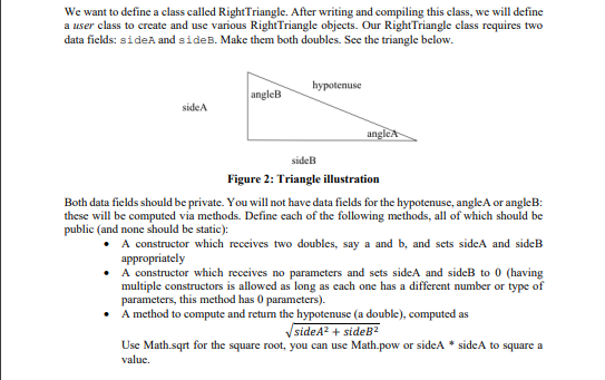 Solved We want to define a class called RightTriangle. After | Chegg.com
