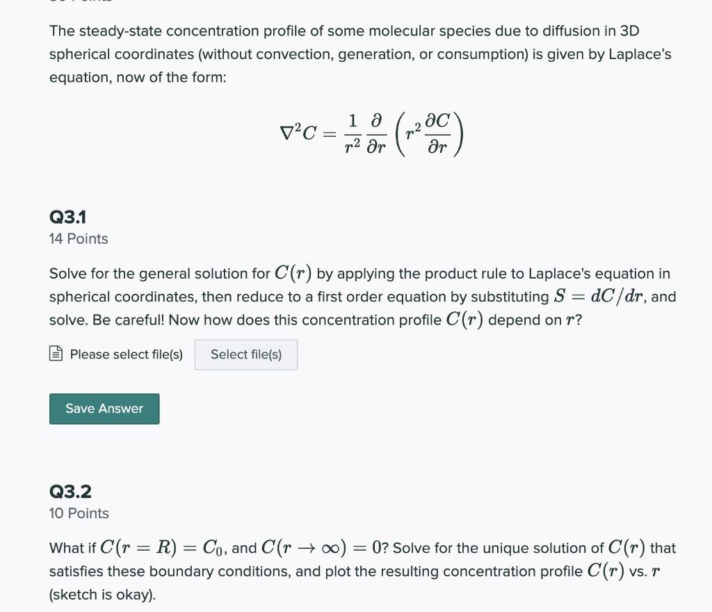 Solved The steady-state concentration profile of some | Chegg.com