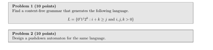Solved Problem 1 (10 points) Find a context-free grammar | Chegg.com