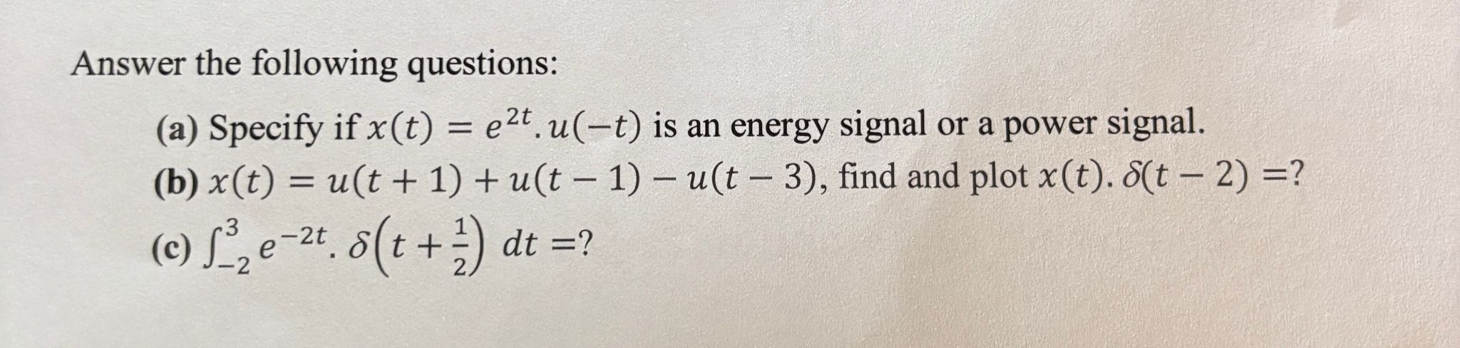 Solved Answer the following questions:(a) ﻿Specify | Chegg.com