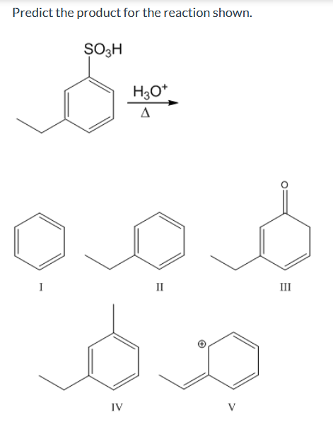 Solved Predict the product for the reaction shown. SO3H بعيد | Chegg.com