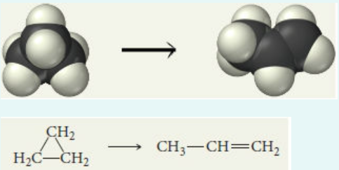 Solved Cyclopropane rearranges to form propene in the gas | Chegg.com