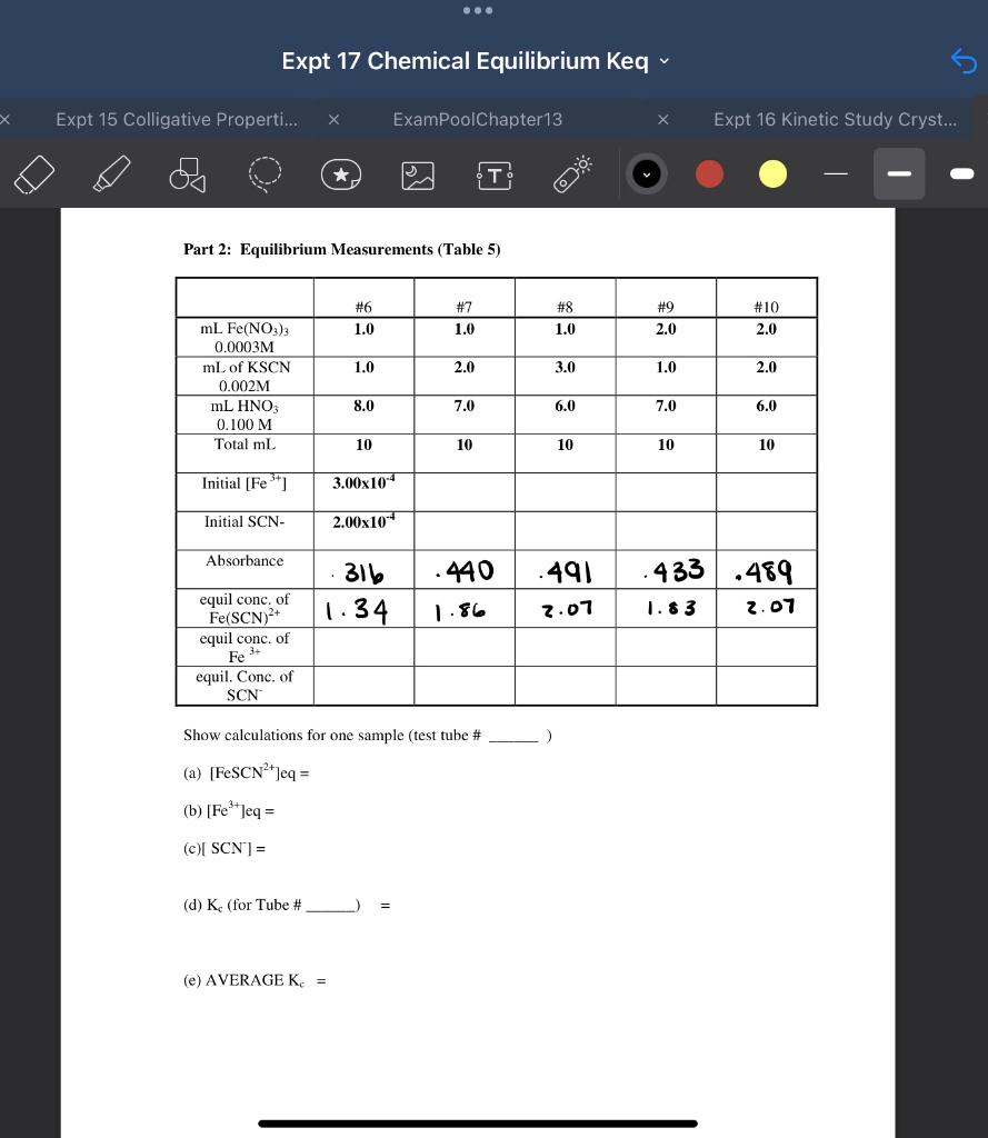 Solved 2. Use the 'ICE' Table to calculate the equilibrium | Chegg.com