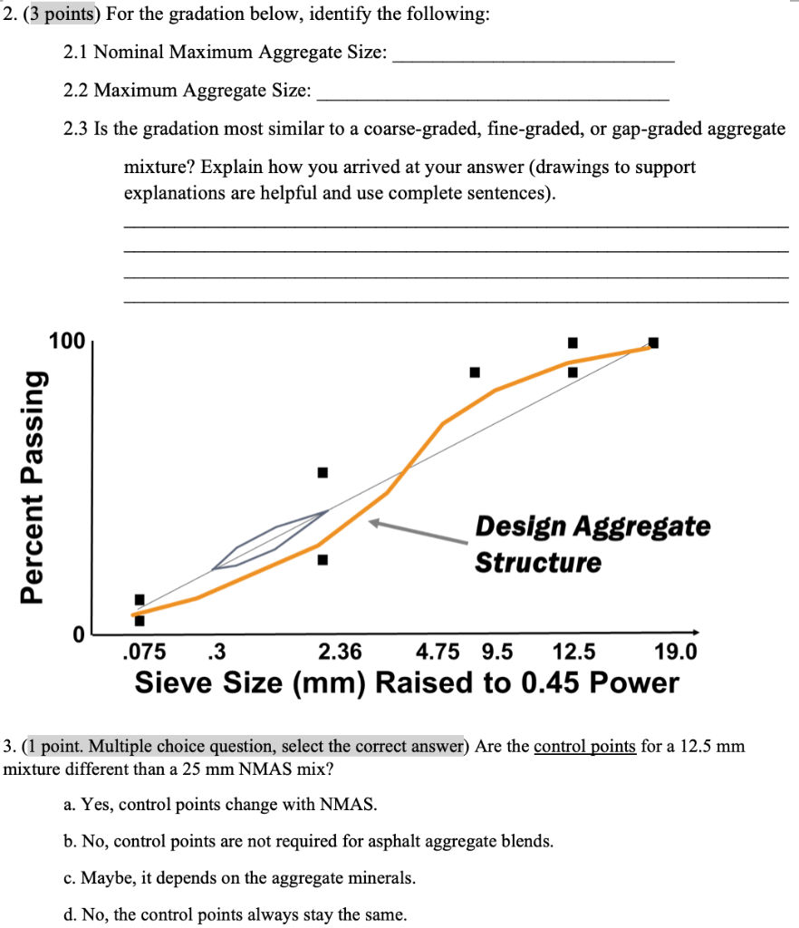 Solved 2. (3 points) For the gradation below, identify the | Chegg.com