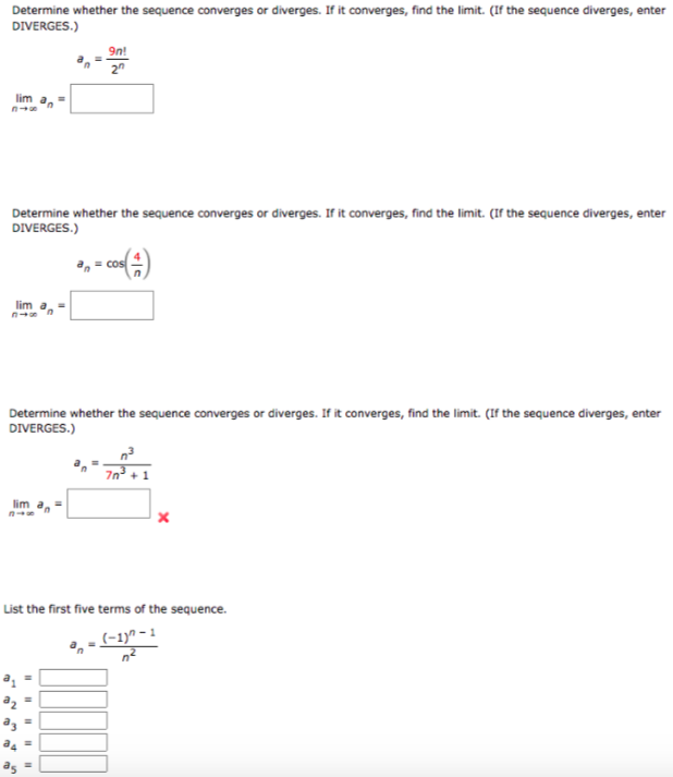 Solved Determine whether the sequence converges or diverges. | Chegg.com Solved Determine whether the sequence converges or diverges. | Chegg.com