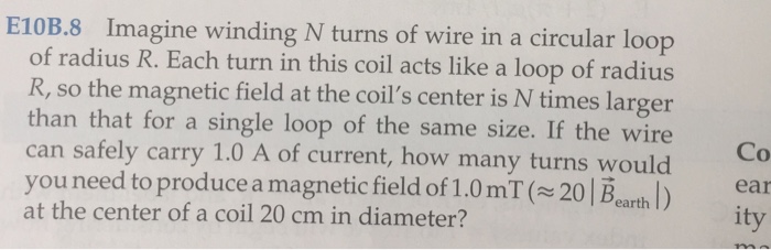 Solved E10B.8 Imagine winding N turns of wire in a circular | Chegg.com