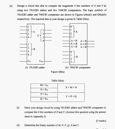 Solved (a) Design a circuit that able to compare the | Chegg.com