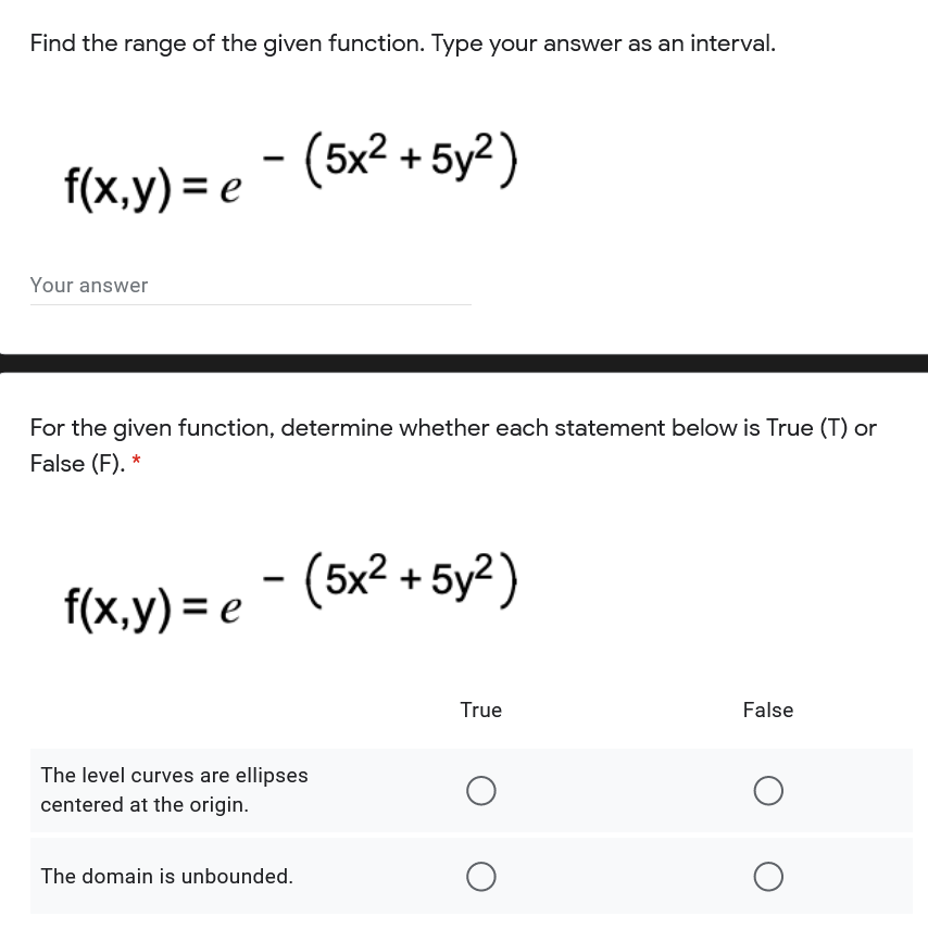 Solved Find the range of the given function. Type your | Chegg.com