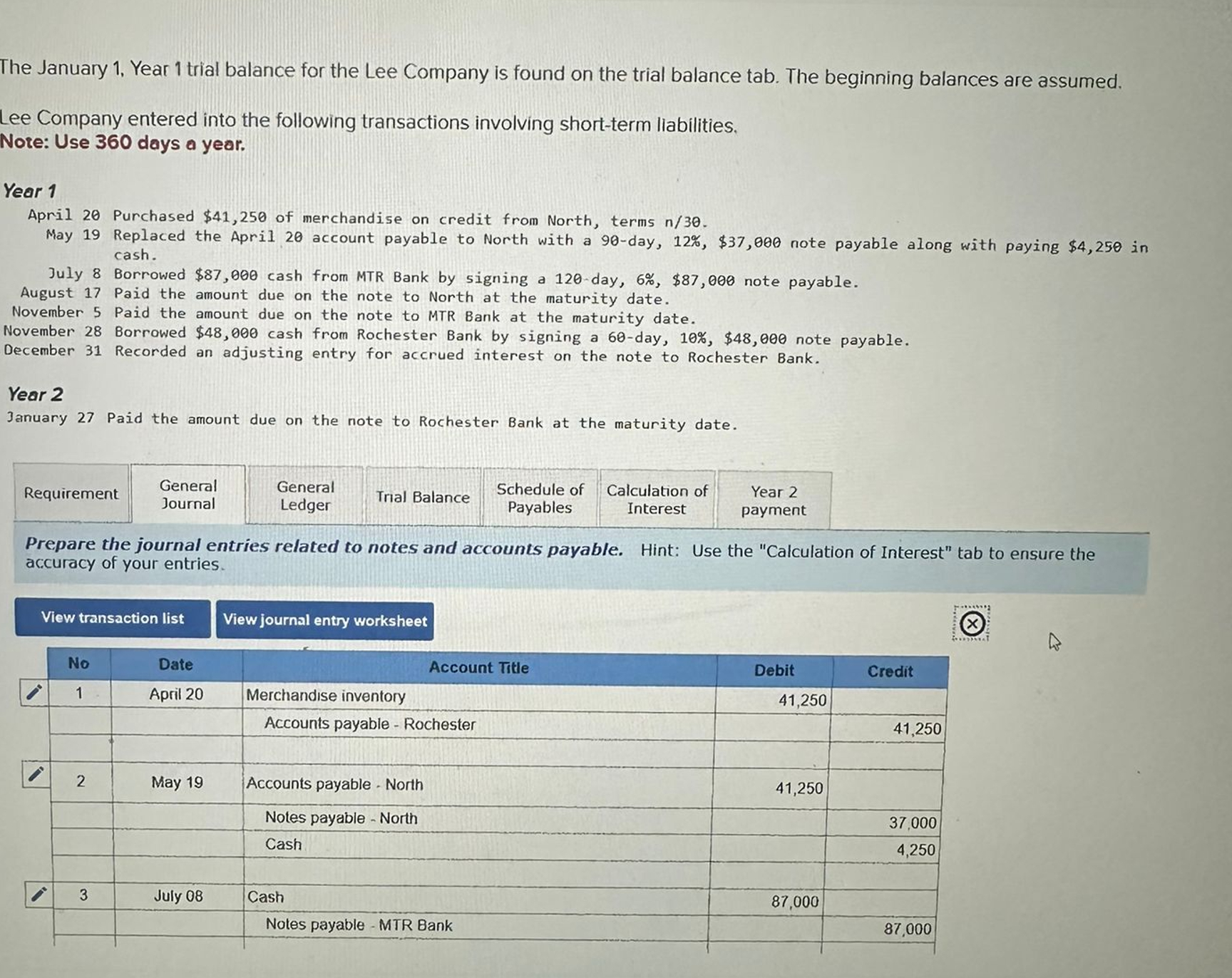 Solved The January 1, ﻿Year 1 ﻿trial balance for the Lee | Chegg.com