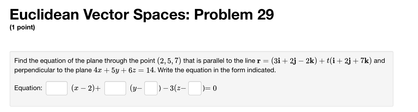 Solved Euclidean Vector Spaces: Problem 23 (1 point) Give a | Chegg.com Solved Euclidean Vector Spaces: Problem 23 (1 point) Give a | Chegg.com
