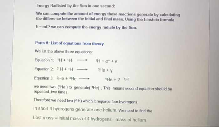 Solved Energy Radiated by the Sun in one second: We can | Chegg.com