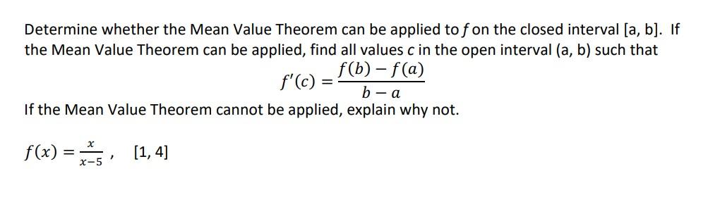 Solved Determine whether the Mean Value Theorem can be | Chegg.com