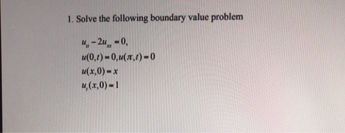 Solved 1. Solve the following boundary value problem | Chegg.com