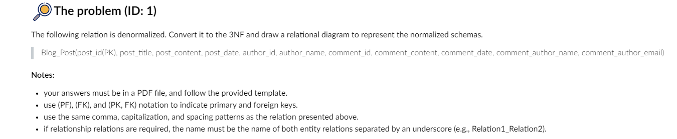 Solved The following relation is denormalized. Convert it to | Chegg.com