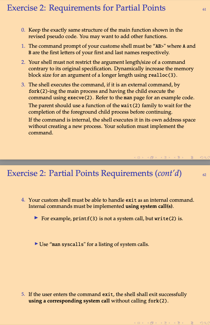 Solved Exercise 2: Shell - Internal vs. External Commands | Chegg.com