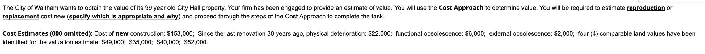 Solved replacement cost new (specify which is appropriate | Chegg.com