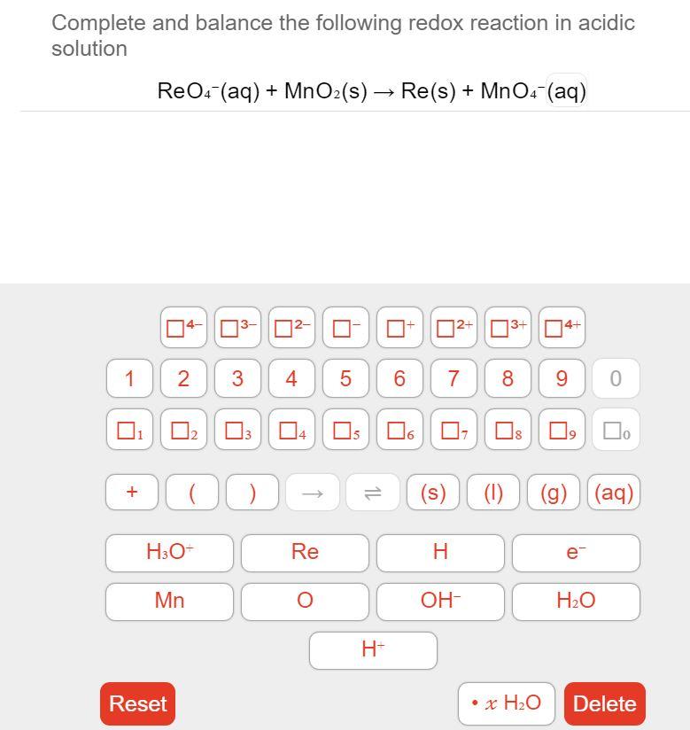 Solved Complete and balance the following redox reaction in | Chegg.com Solved Complete and balance the following redox reaction in | Chegg.com