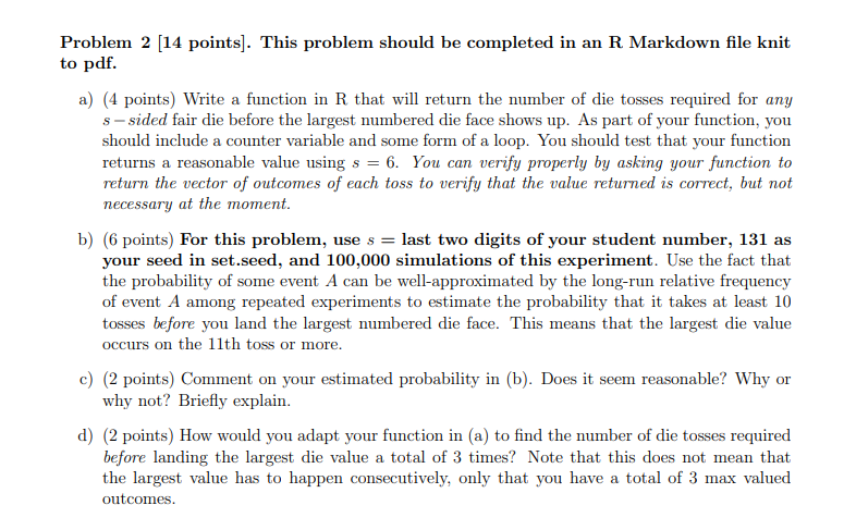Problem 2 (14 points). This problem should be | Chegg.com